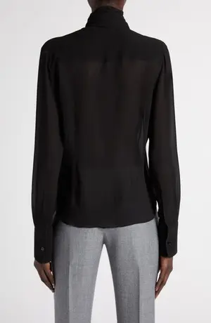 Alexander McQueen Tie Neck Silk Top
