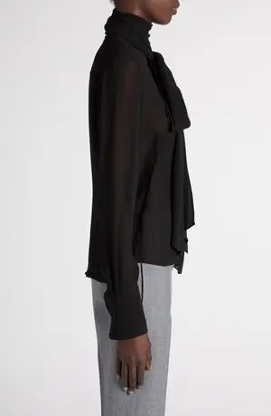 Alexander McQueen Tie Neck Silk Top