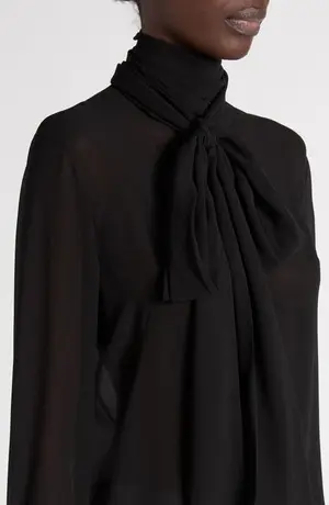 Alexander McQueen Tie Neck Silk Top