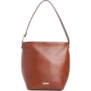 Barbour Cedar Large Leather Bucket Bag Brown
