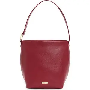 Barbour Cedar Large Leather Bucket Bag - Red