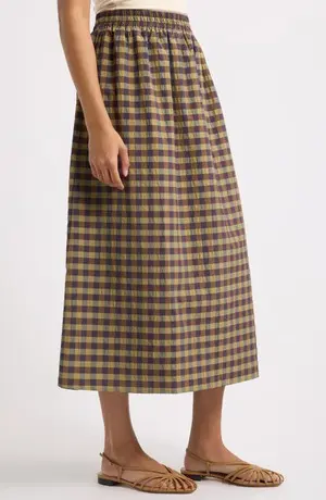 Rails Dax Check Midi Skirt