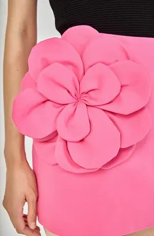 Endless Rose Flower Applique Miniskirt