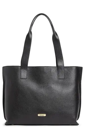 BARBOUR Large Alder Leather Tote Bag