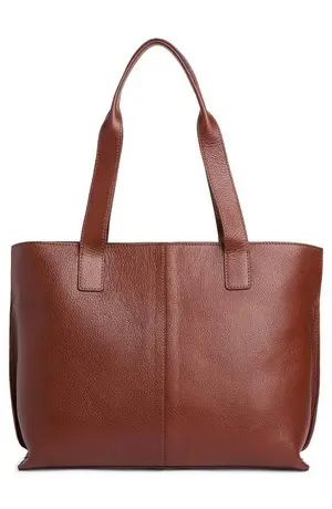 Barbour Large Alder Leather Tote Bag - Brown