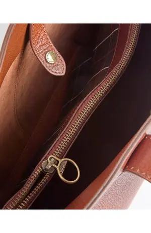Barbour Large Alder Leather Tote Bag - Brown