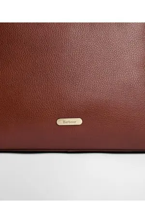 Barbour Large Alder Leather Tote Bag - Brown