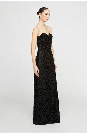 Halston Rosalie Chiffon Devoré Gown