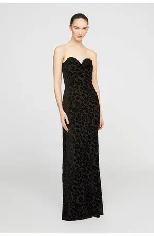 Halston Rosalie Chiffon Devoré Gown