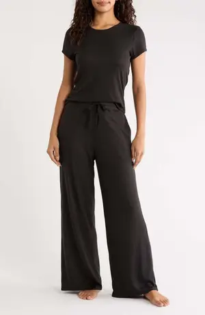 Natori Cozy Essentials Short Sleeve Pajamas - Black