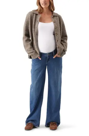 RIPE MATERNITY Brodie Collared Button Down Maternity Sweater Cardigan