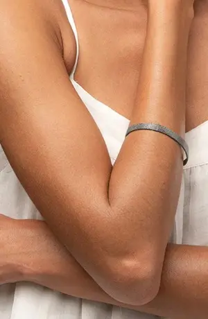 BEARFRUIT JEWELRY Sarah Bracelet Bold Trendy Layering Statement - Dark Grey