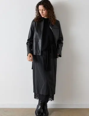 Whistles Kate Zip Leather Jacket