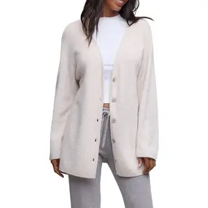 Barefoot Dreams Ribbed Button Front Cardigan - Sand Dune