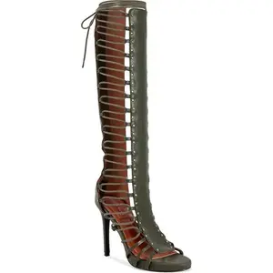 AZALEA WANG Rosalina Lace-up Knee High Sandal