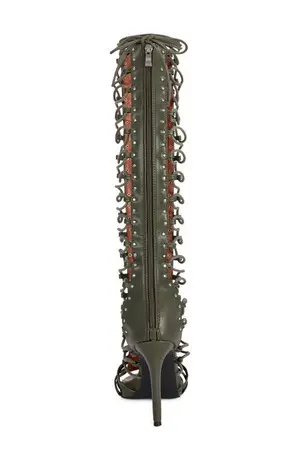 AZALEA WANG Rosalina Lace-up Knee High Sandal