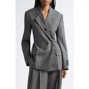 Alexander Wang Button Lapel Oversized Blazer - Charcoal