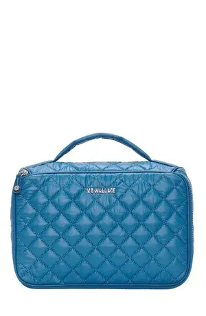Mz Wallace Quilted Zip Around Cosmetics Bag - Atlantic Blue