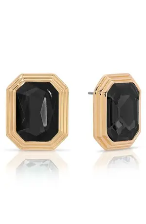 Ettika Deco Stud Earrings - Black