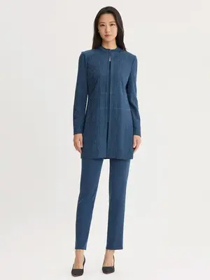 Misook Heritage Tonal Floral Burnout Knit Jacket
