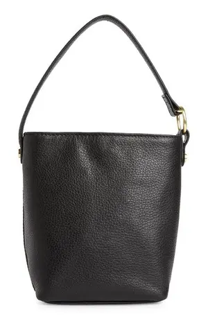 Barbour Cedar Mini Leather Bucket Bag - Black
