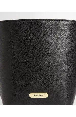 Barbour Cedar Mini Leather Bucket Bag - Black