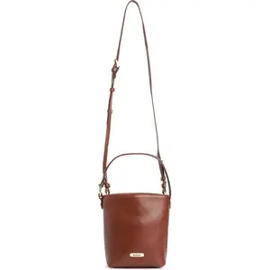 Barbour Cedar Mini Leather Bucket Bag - Brown
