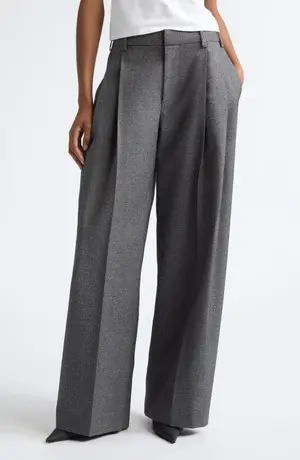 Alexander Wang Pleated Wide Leg Pants - Charcoal