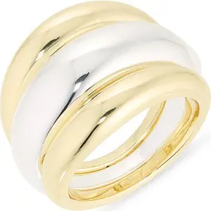 Nordstrom Wide Triple Band Ring - Gold- Silver