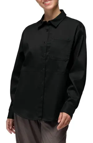 Prana Stretch Zion Long Sleeve Performance Shirt Black