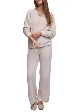 Barefoot Dreams Cozychic Ultra Lite Diamond Quilt Henley Pajamas
