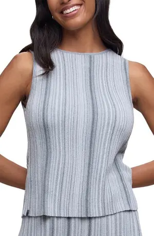 Barefoot Dreams Ribbed Metallic Knit Tank - Moonbeam Multi