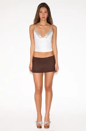 TIGER MIST Fenella Sequin Trim Crop Camisole - Cherry Blossom
