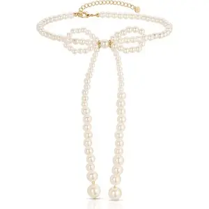 Ettika Beaded Bow Necklace - Gold