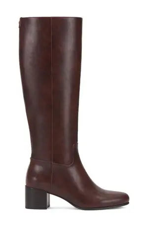 Vince Camuto Pazzla Leather Knee High Boot - Rich Mahogan