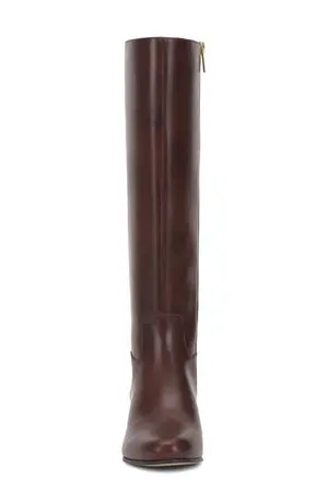 Vince Camuto Pazzla Leather Knee High Boot - Rich Mahogan