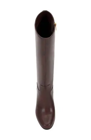 Vince Camuto Pazzla Leather Knee High Boot - Rich Mahogan