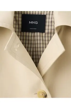 Mango Waxed Short Trench Coat