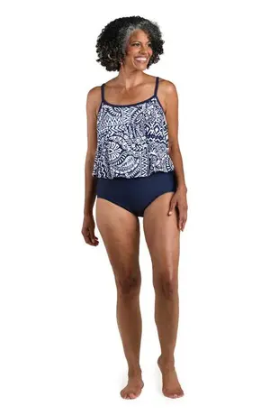 MAXINE OF HOLLYWOOD Bohemia Blouson Full Coverage One-piece Swimsuit