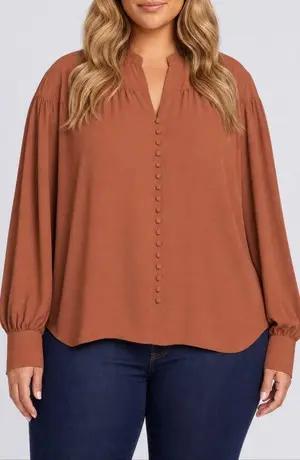 NYDJ Anika Long Sleeve Recycled Polyester Top