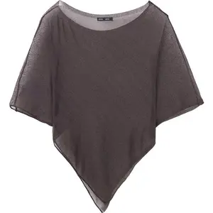 Mango Crystal Encrusted Sheer Poncho