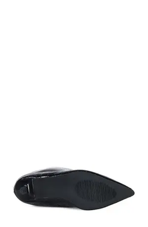 AZALEA WANG Hayek Croc Embossed Faux Leather Bootie - Black