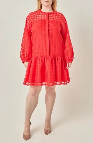 English Factory Check Organza Minidress