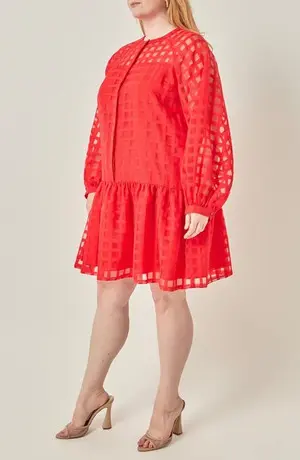 English Factory Check Organza Minidress