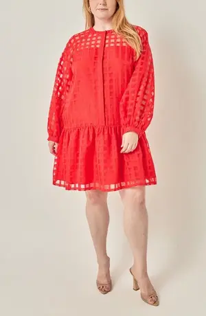 English Factory Check Organza Minidress
