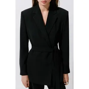 Mango Iguana One Button Blazer Black
