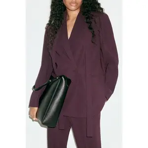 Mango Iguana One Button Blazer Maroon