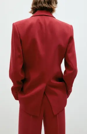 Mango Iguana One Button Blazer - Red