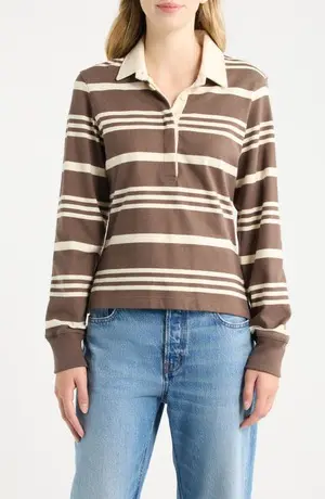 ROWING BLAZERS Striped Cotton Rugby Shirt