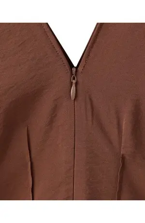 Mango Flared V-neck Dress - Chocolate